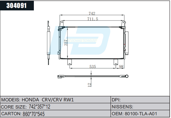 304091 HONDA CRV/CRV RW1 Car Ac Condenser Machine 80100-TLA-A01 ...